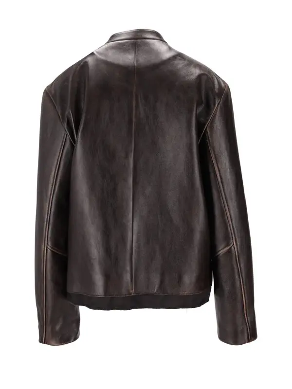 Miu Miu Long-sleeved Leather Jacket