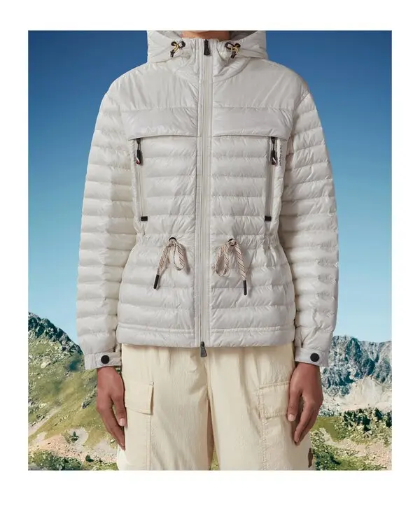Moncler Down Jacket With Adjustable Hood And Drawstring Waist