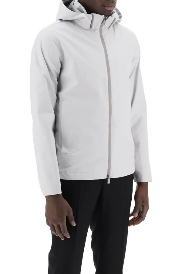Herno Zip-up Hooded Windbreaker Jacket