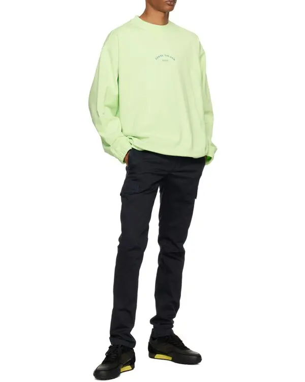 Stone Island Logo Print Crewneck Sweatshirt