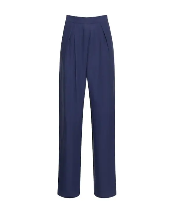 Giorgio Armani Pleated Linen Wide-leg Trousers - Blue