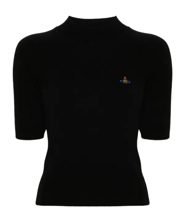 VIVIENNE WESTWOOD Bea Knitted High-neck T-shirt - Black
