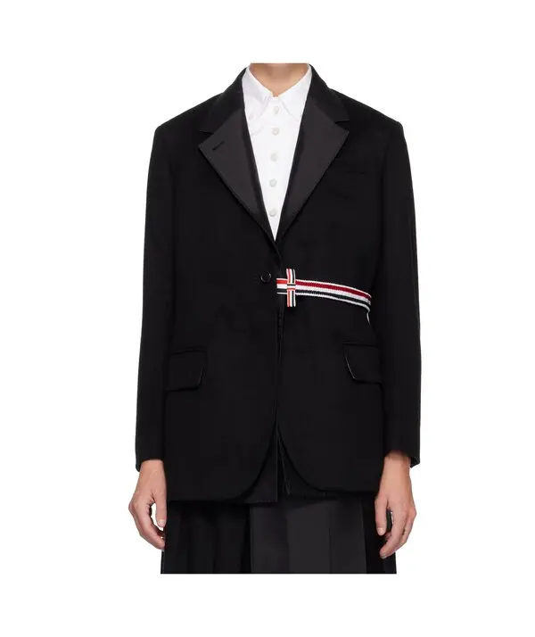 Thom Browne Narrow Jacket With Tricolor Detailing