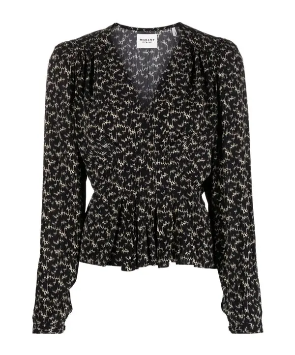 Isabel Marant Étoile Graphic Print V-neck Blouse