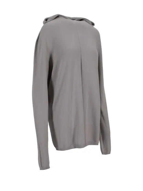 Rick Owens Oversized Hoodie With Signature Knit