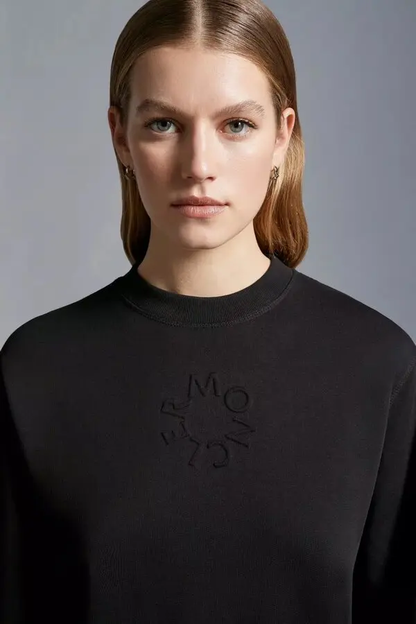 Moncler Crewneck Sweatshirt With Embossed Logo
