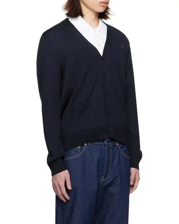 Maison Kitsuné Fox Head Patch Knit Cardigan - Black