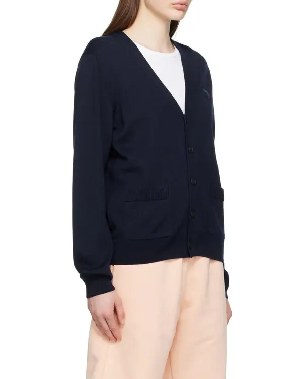 Maison Kitsuné Fox Head Patch Knit Cardigan - Black