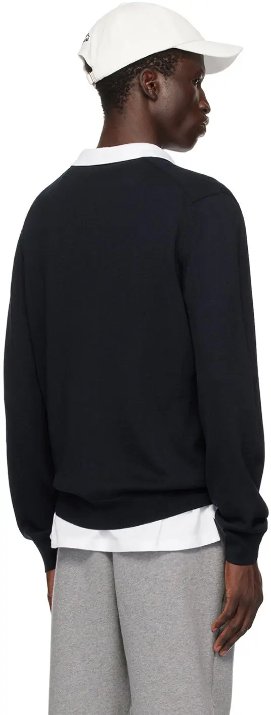 Maison Kitsuné Fox Head Patch Knit Cardigan - Black