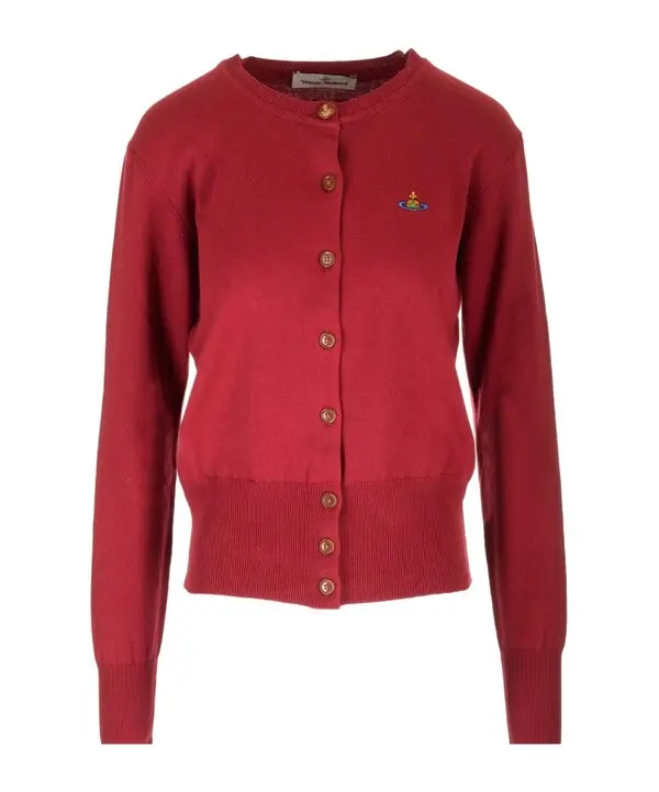 VIVIENNE WESTWOOD Orb Embroidered Knitted Cardigan