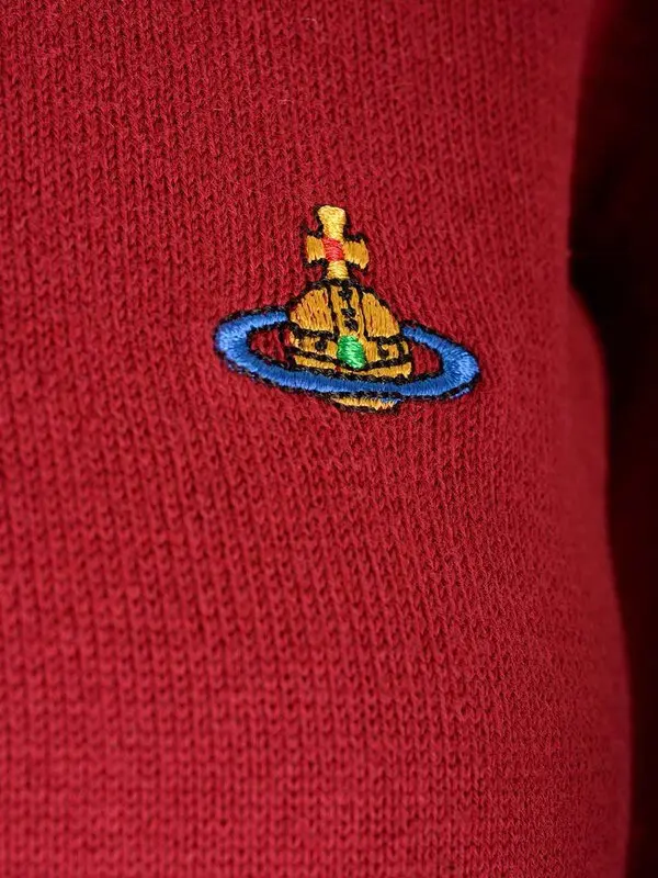 VIVIENNE WESTWOOD Orb Embroidered Knitted Cardigan