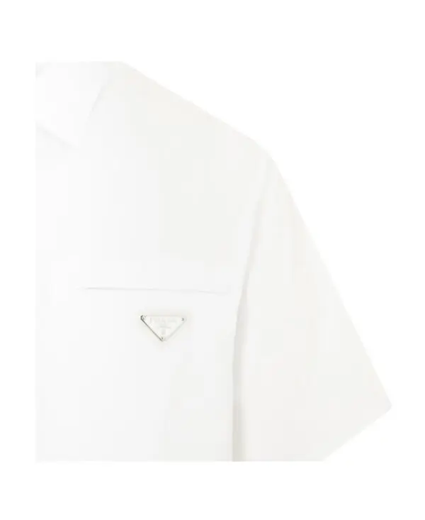 Prada Triangle Enamel Logo Buttoned Shirt