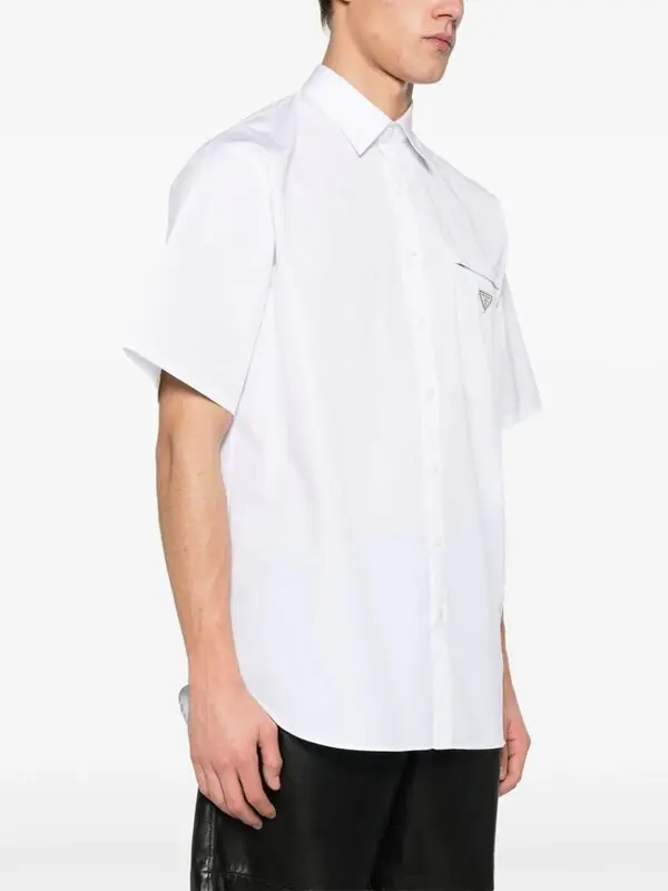 Prada Triangle Enamel Logo Buttoned Shirt