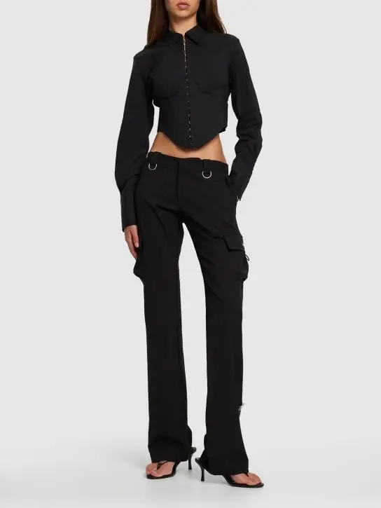 DION LEE Silk Long Sleeve Shirt
