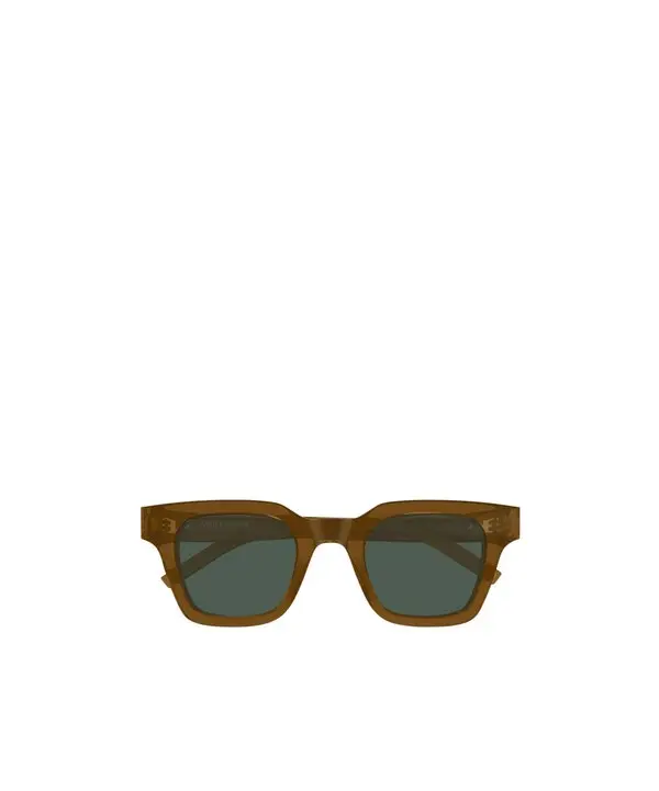 Saint Laurent Logo Square-frame Sunglasses - Black