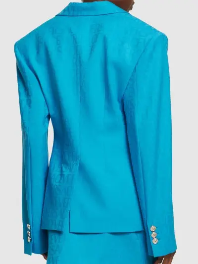 Versace Logo Jacquard Single Breasted Jacket