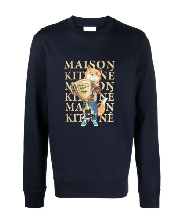 Maison Kitsuné Long Sleeve Crewneck With Fox Motif