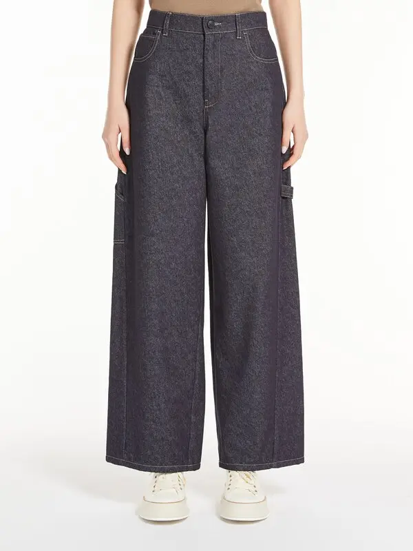 Max Mara Logo Patch Wide-leg Jeans