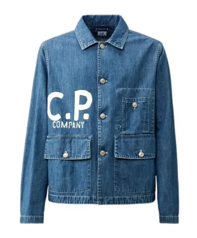 C.P. COMPANY Long-sleeved Denim Jacket With Classic Collar