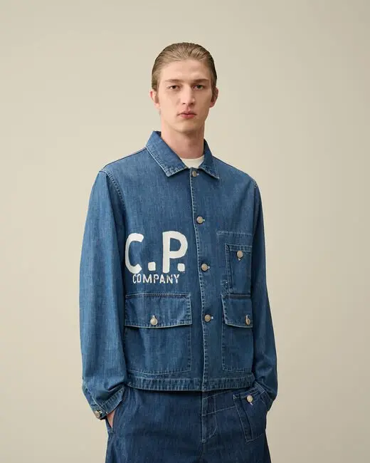 C.P. COMPANY Long-sleeved Denim Jacket With Classic Collar