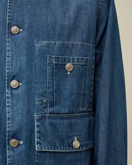 C.P. COMPANY Long-sleeved Denim Jacket With Classic Collar