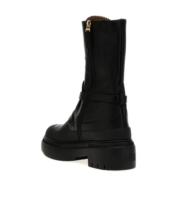 Fendi Lace-up Biker Boots