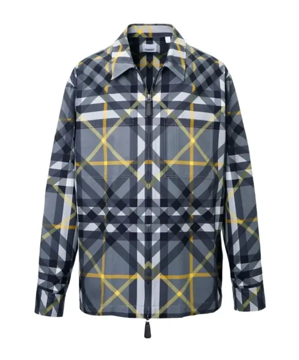 Burberry Geometric-pattern Printed Zipped Shirt