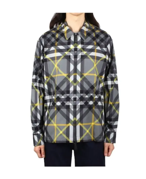 Burberry Geometric-pattern Printed Zipped Shirt