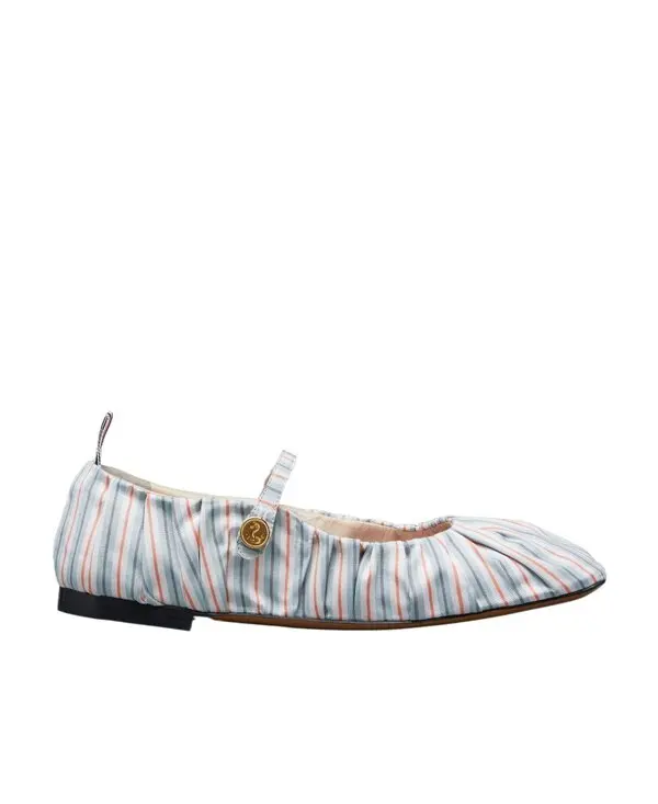 Thom Browne Striped Cotton Ballerina Flats