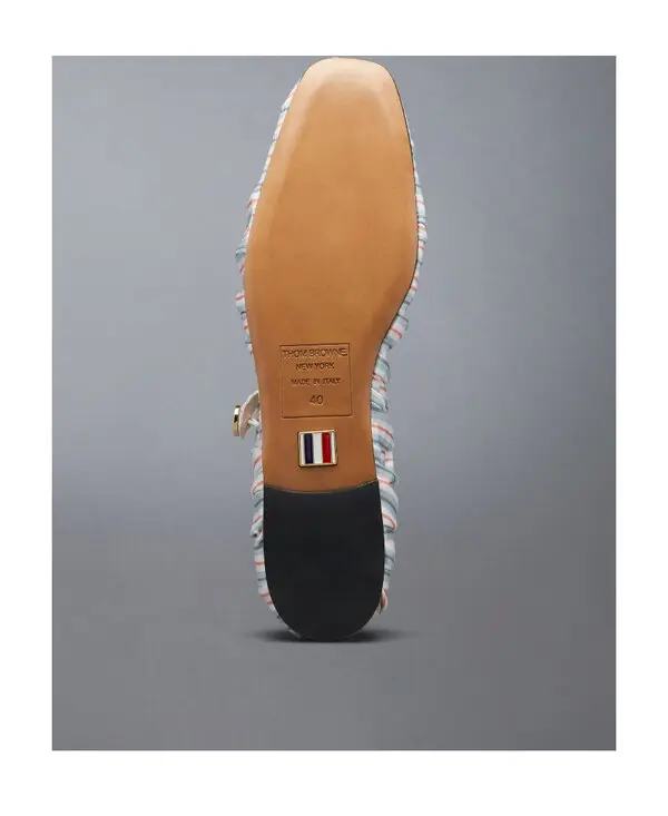 Thom Browne Striped Cotton Ballerina Flats