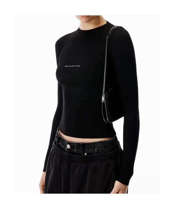 Alexander Wang Logo Ribbed Long-sleeve T-shirt