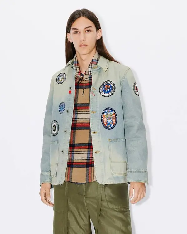 Kenzo Travel Denim Jacket With Patches