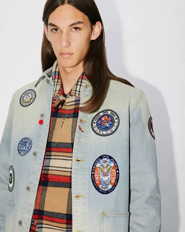 Kenzo Travel Denim Jacket With Patches