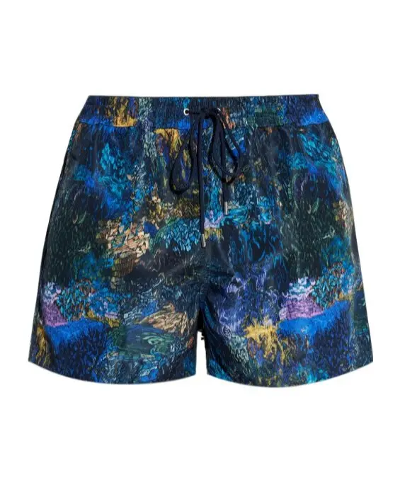 Paul Smith Printed Drawstring Swim Shorts - Blue