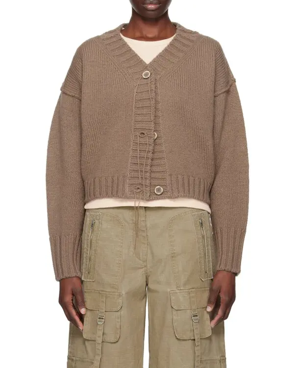 Acne Studios V-neck Buttoned Cardigan With Embroidered Logo