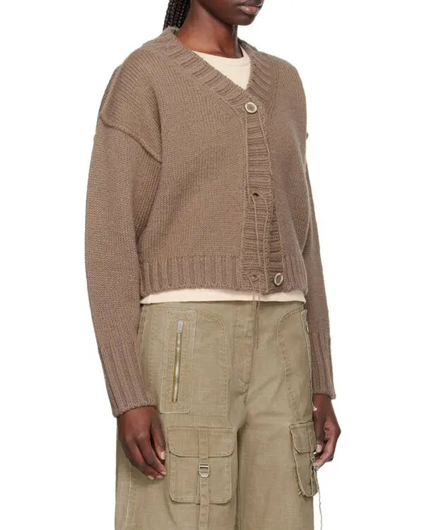 Acne Studios V-neck Buttoned Cardigan With Embroidered Logo