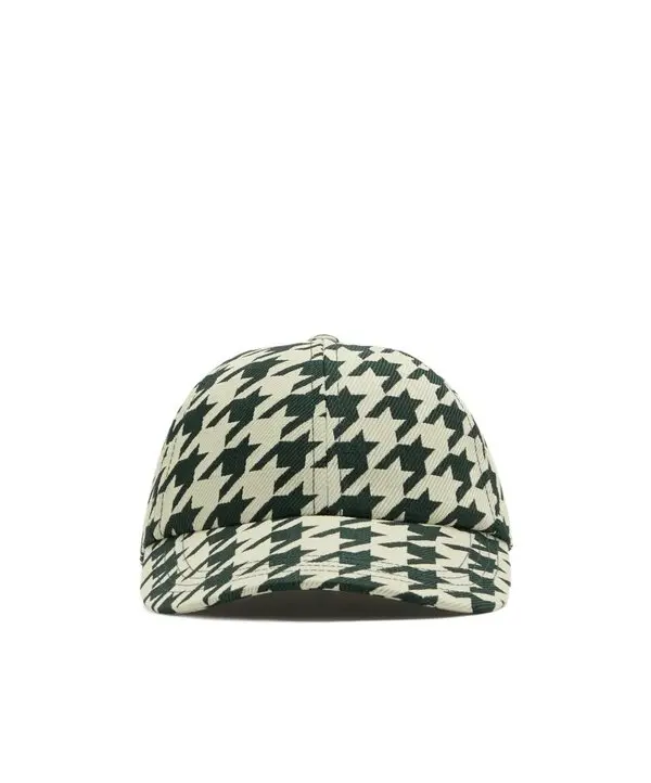 Burberry Houndstooth Pattern Cotton Cap - Green