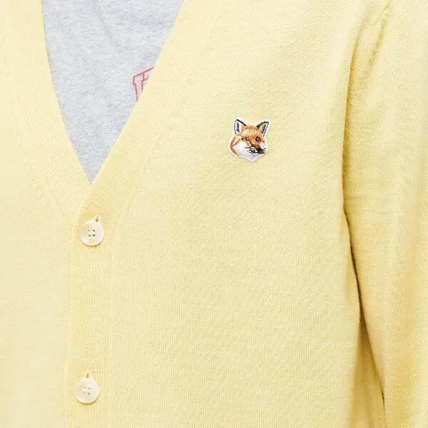 Maison Kitsuné Fox Head Patch Knitted Cardigan