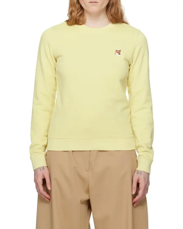 Maison Kitsuné Fox Head Patch Crewneck Sweatshirt
