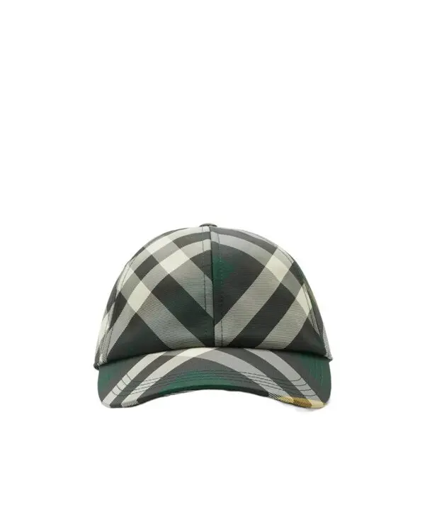 Burberry Checked Baseball Cap - Green
