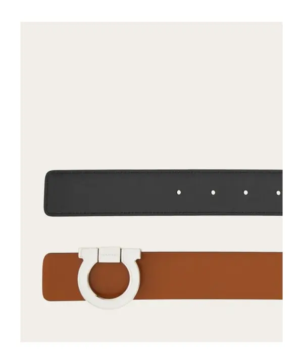 FERRAGAMO Double-sided Gancini Belt - Brown