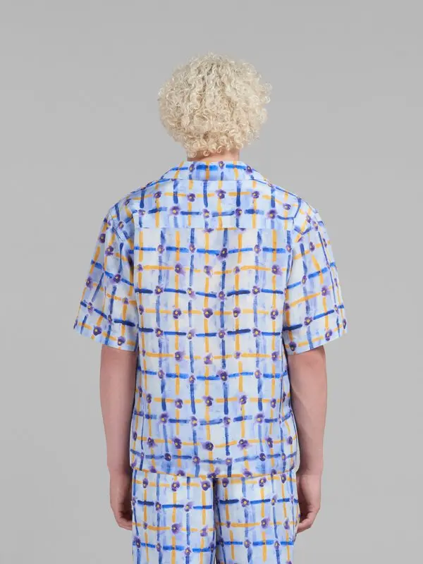 Marni Light Habotai Silk Bowling Shirt With Saraband Print