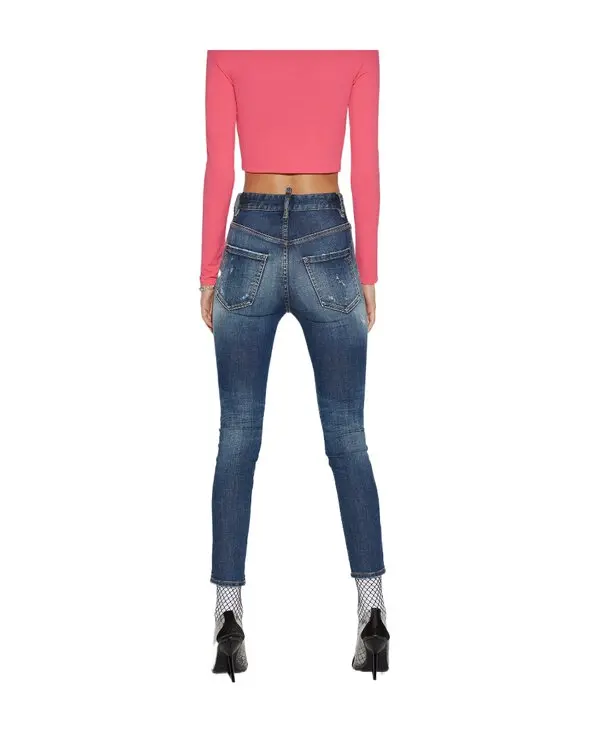 Dsquared2 Mid-rise Slim-fit Distressed Jeans - Multicolor