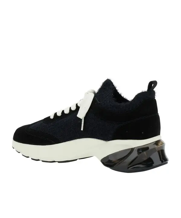 Tory Burch Logo Patch Knit Lace-up Sneakers