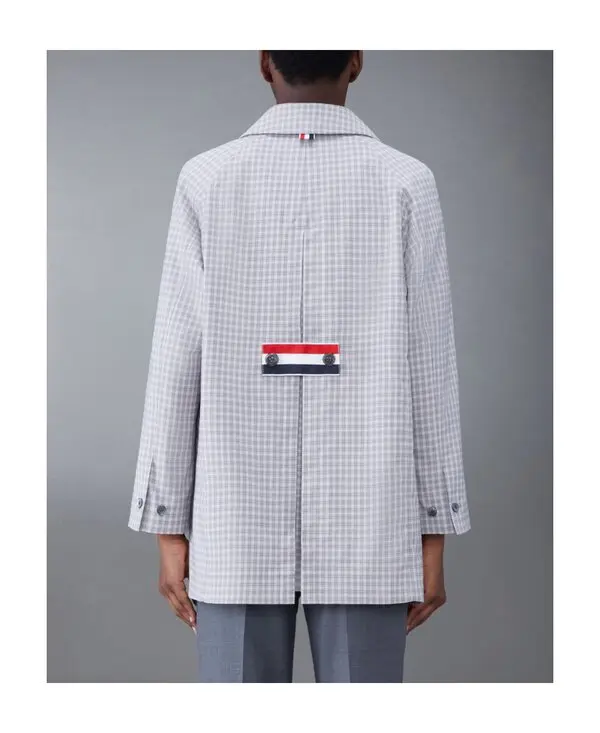 Thom Browne Check-pattern Buttoned Coat
