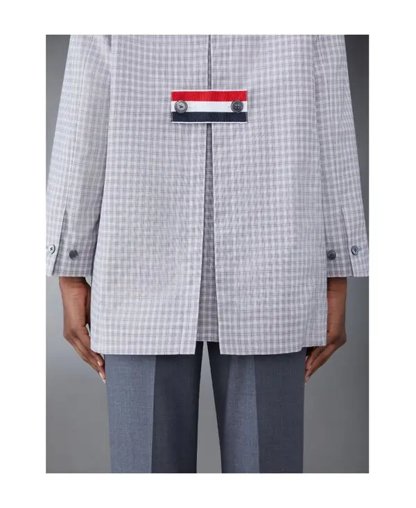 Thom Browne Check-pattern Buttoned Coat