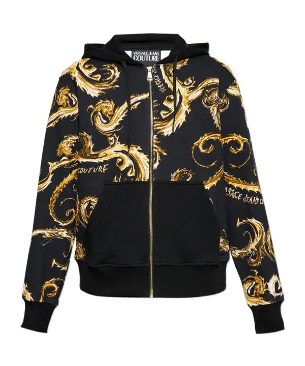 Versace Barocco-printed Zip-up Hoodie