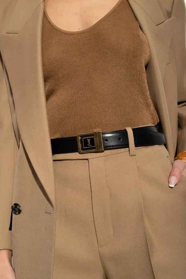 Saint Laurent La 66 Buckle Belt - Black