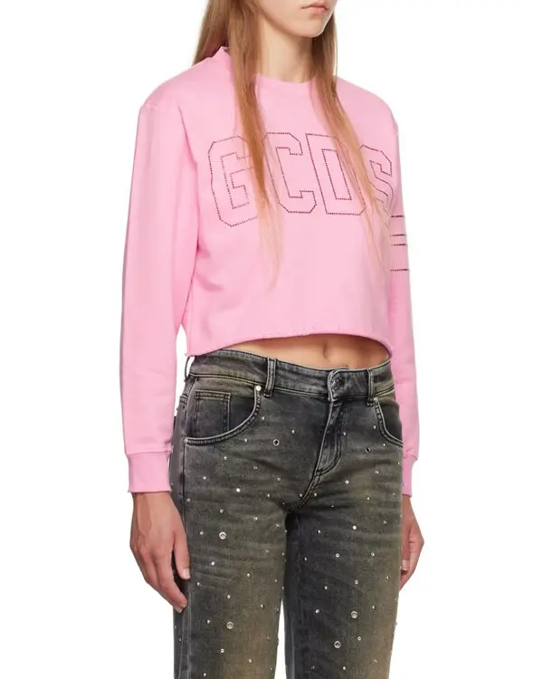 Gcds Embellished Logo Cropped Sweater