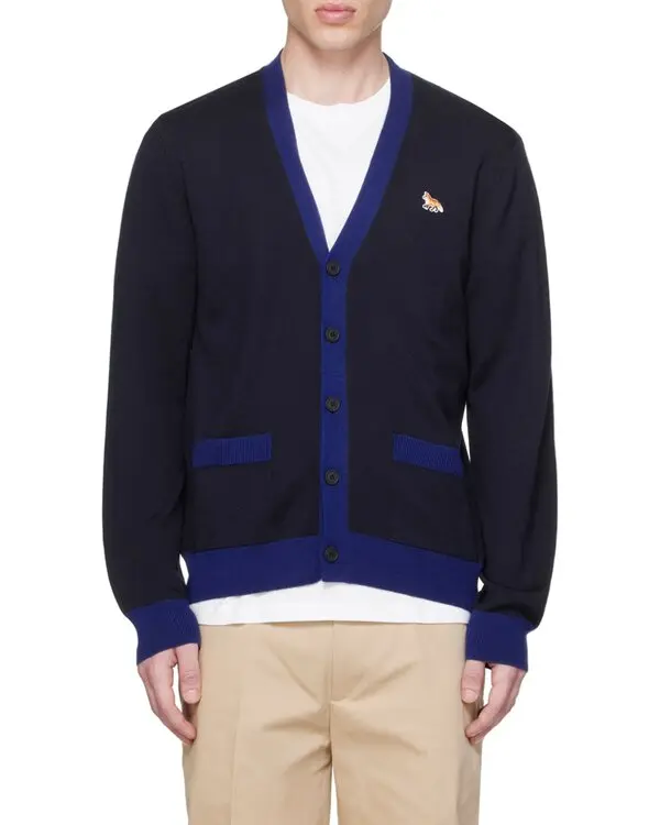 Maison Kitsuné Baby Fox-patch V-neck Cardigan
